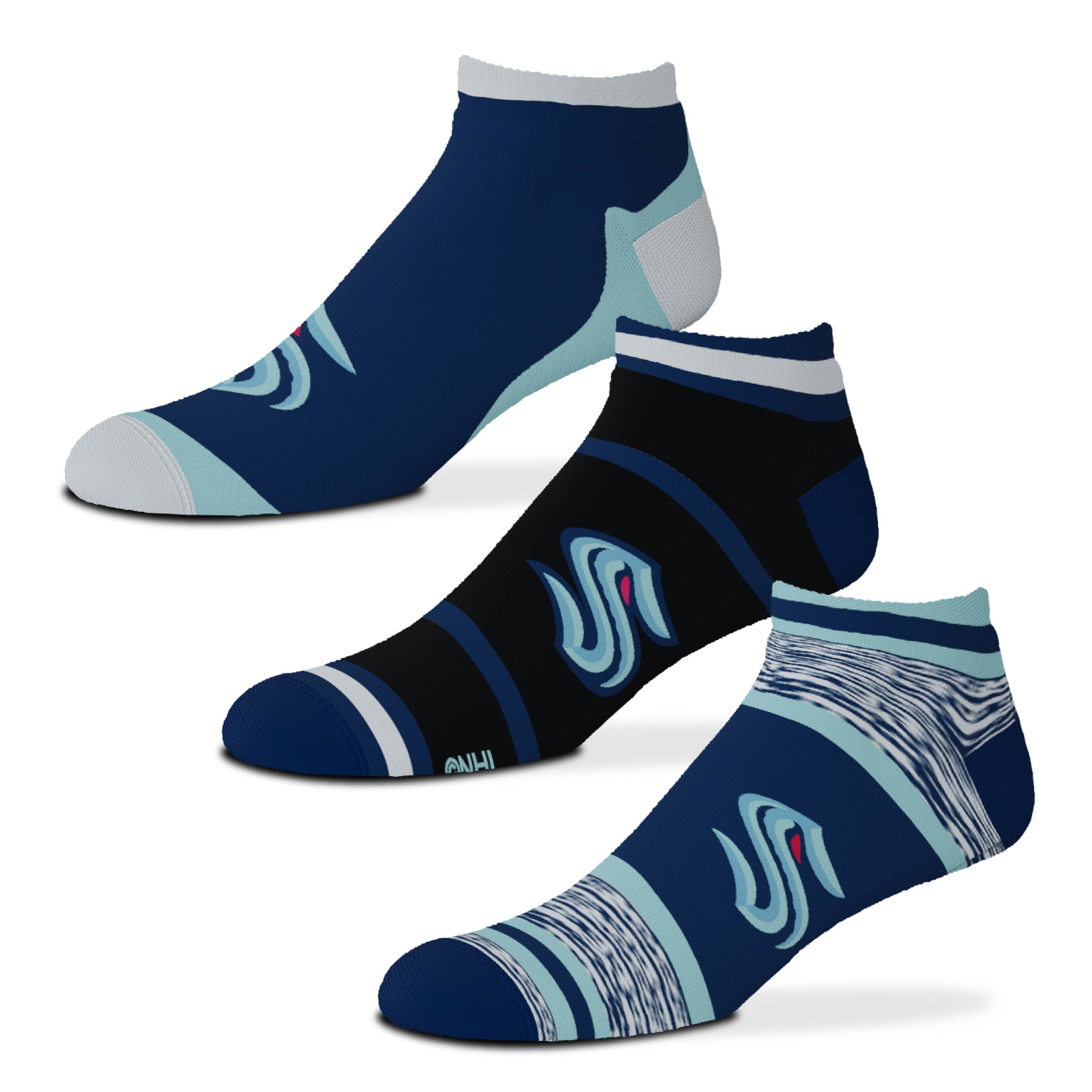 Cash | 3-Pack | Seattle Kraken | Youth Ankle Socks – The Sock Monster