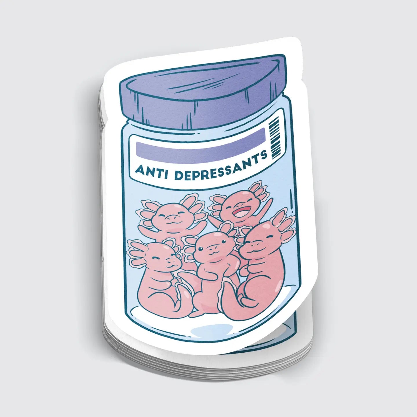 Axolotl Anti-Depressants | Vinyl Sticker – The Sock Monster