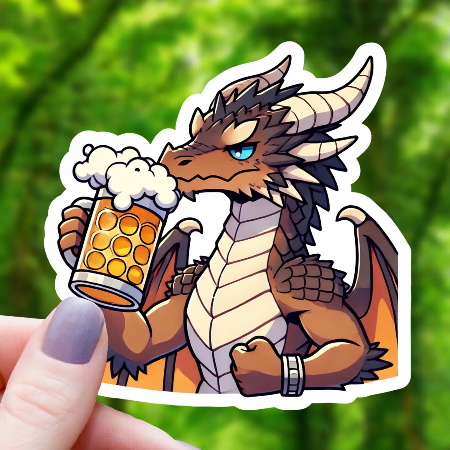 Beer-Drinking Dragon | Vinyl Sticker – The Sock Monster