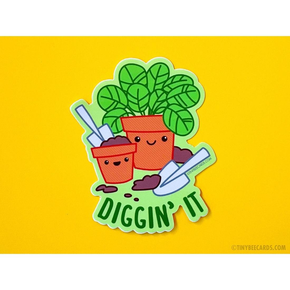 "Diggin' It" | Vinyl Sticker – The Sock Monster