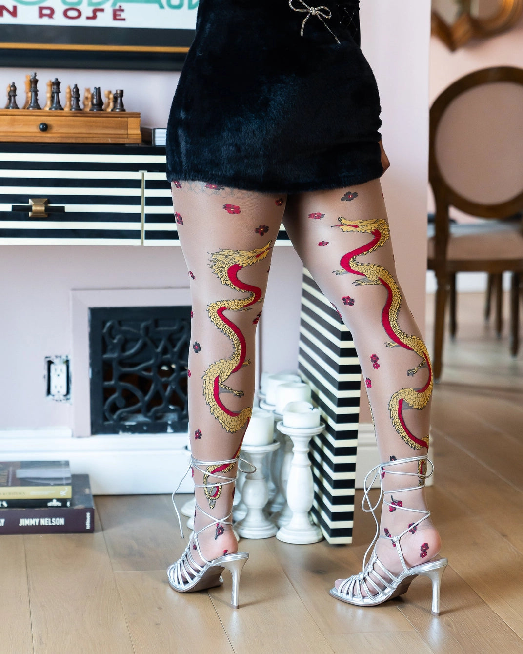 Year of the Dragon | Black Sheer Tights – The Sock Monster