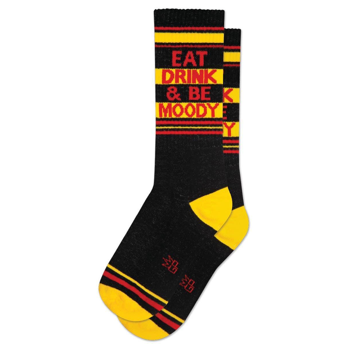 EAT DRINK & BE MOODY Gym Socks – The Sock Monster