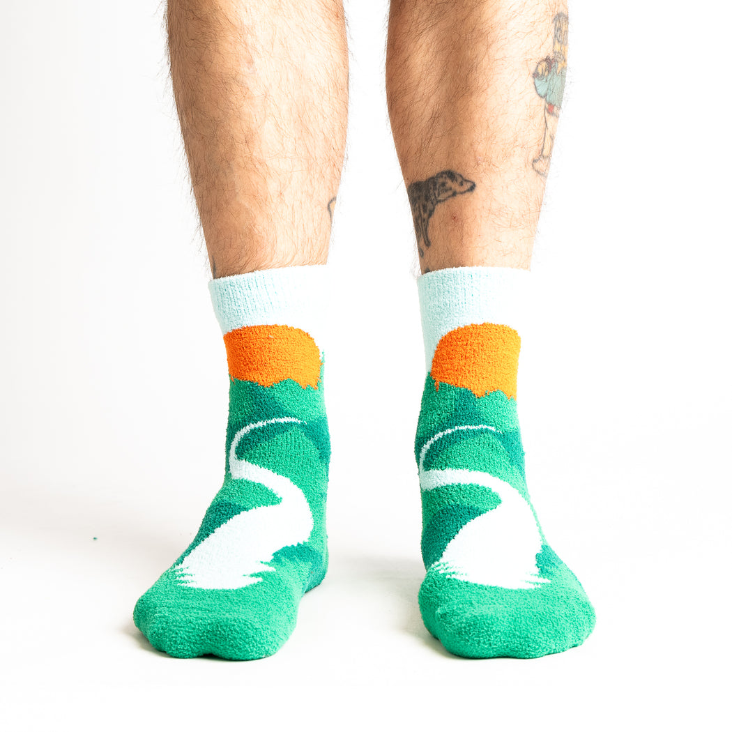 The Mountains Are Calling | Slipper Socks – The Sock Monster