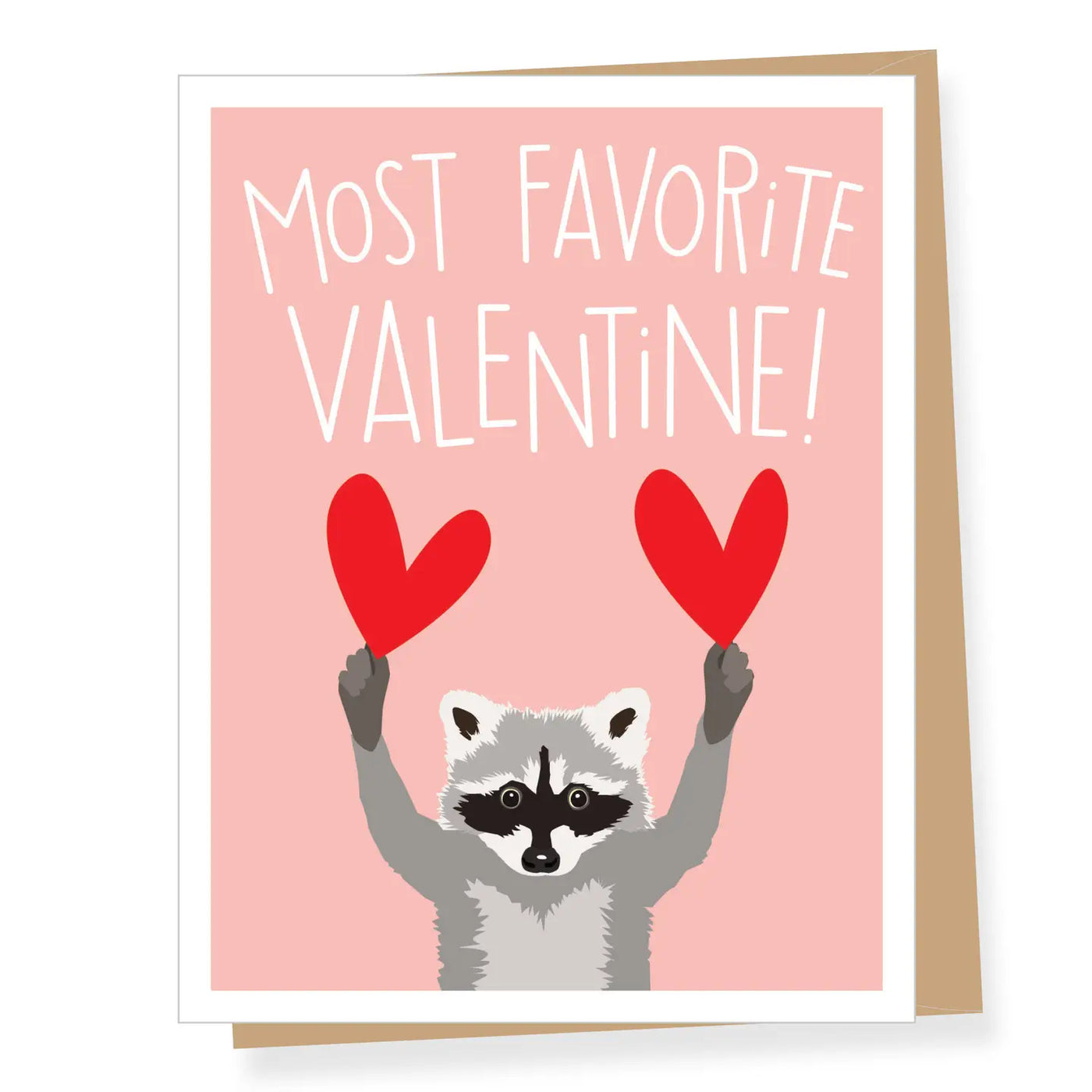 Raccoon With Red Hearts | Valentine's Day Card – The Sock Monster