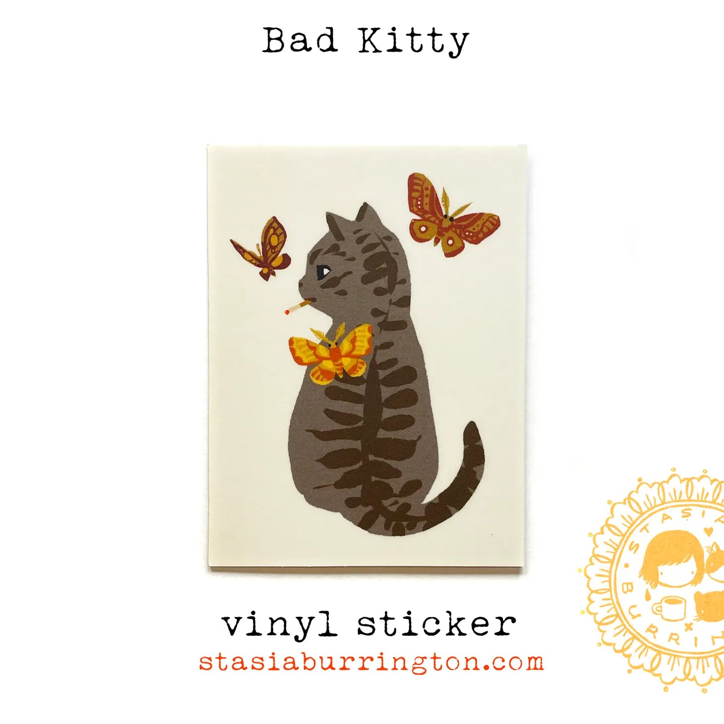 Bad Kitty - Smoking Cat | Vinyl Sticker – The Sock Monster