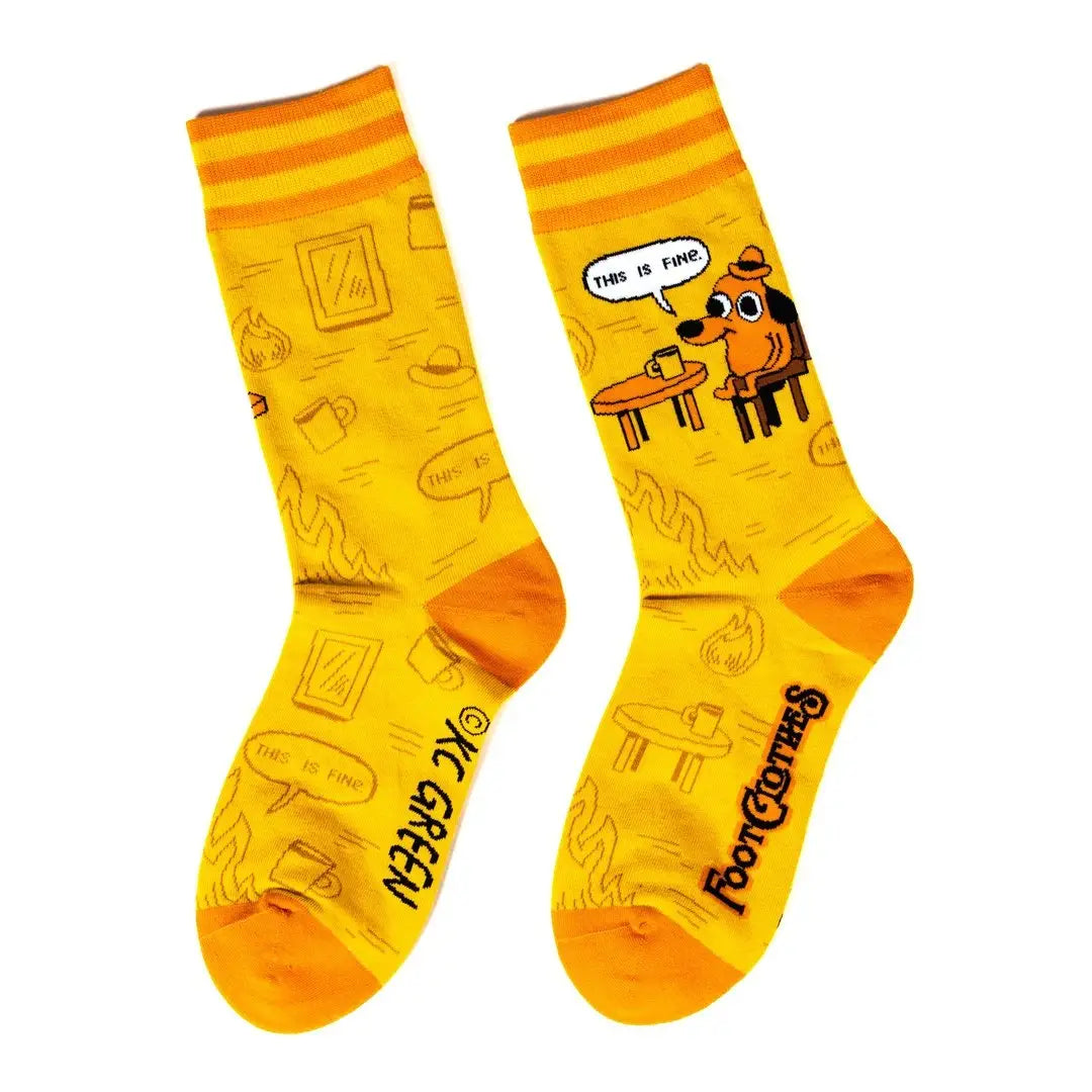 This Is Fine: Iconic Edition | Crew Socks – The Sock Monster